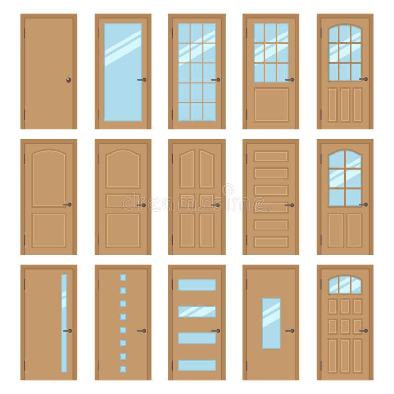 Classic Interior And Front Wooden Doors - Vector Stock Vector ...