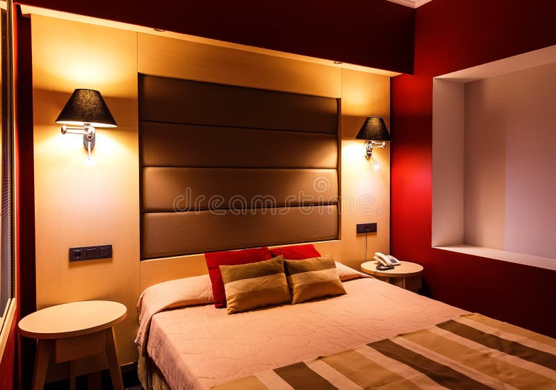 Interior of a Double Bed Hotel Room Stock Image - Image of business ...