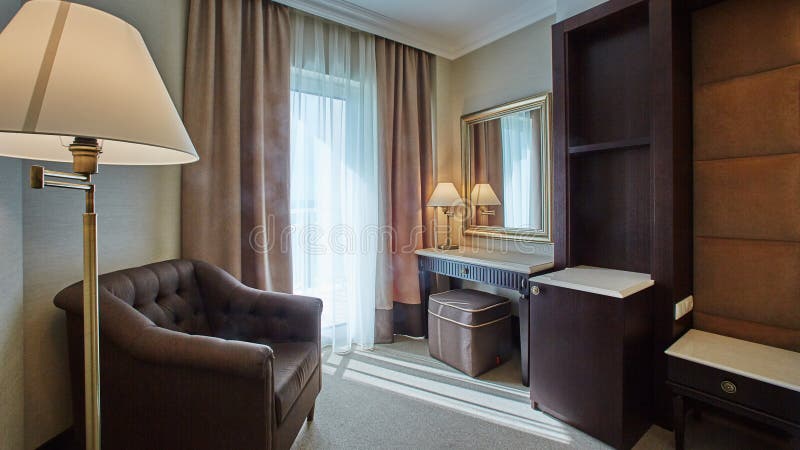 Interior of Double Bed Room Stock Image - Image of motel, relaxation ...