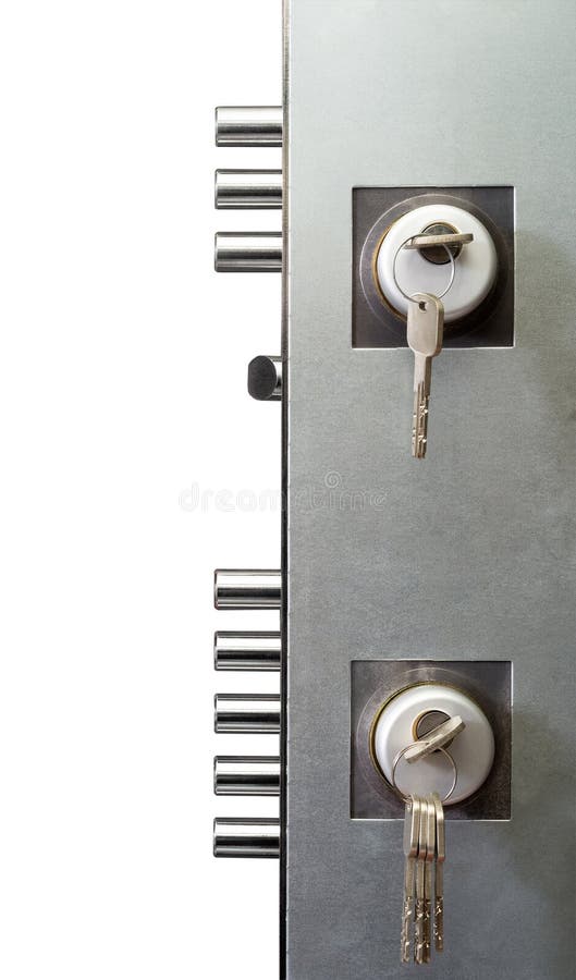 Interior Double Door Lock with Keys Stock Photo - Image of open ...