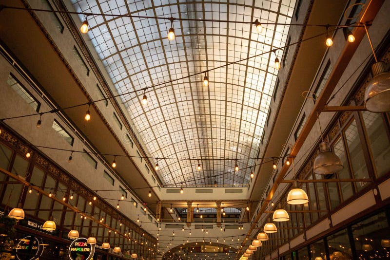 Interior of the Downtown Los Angeles Old Arcade Building Ornated with ...