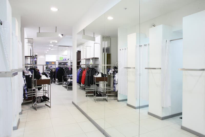 Interior of Dressing Room at Cloth Store Stock Photo - Image of ...