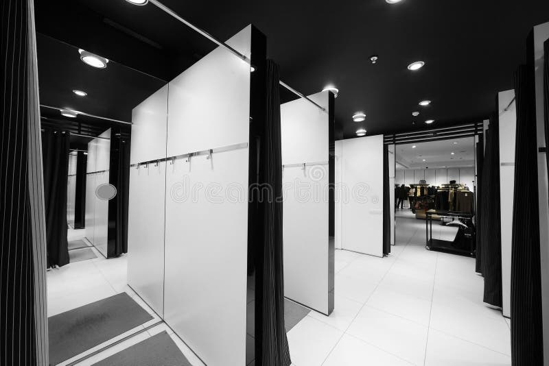 Interior of Dressing Room at Cloth Store Stock Photo - Image of clean ...
