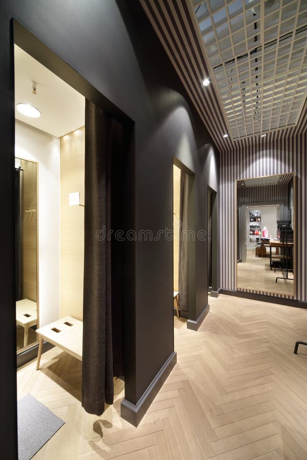 Interior of Dressing Room at Cloth Store Stock Image - Image of ...
