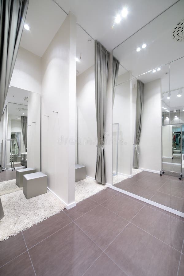 Interior of Dressing Room at Cloth Store Stock Image - Image of closet ...