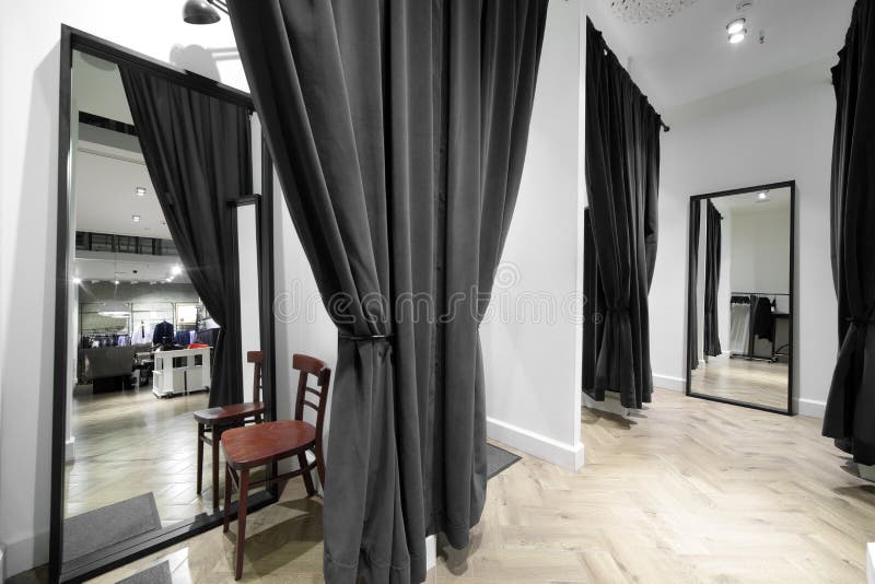Interior of Dressing Room at Cloth Store Stock Image - Image of ...