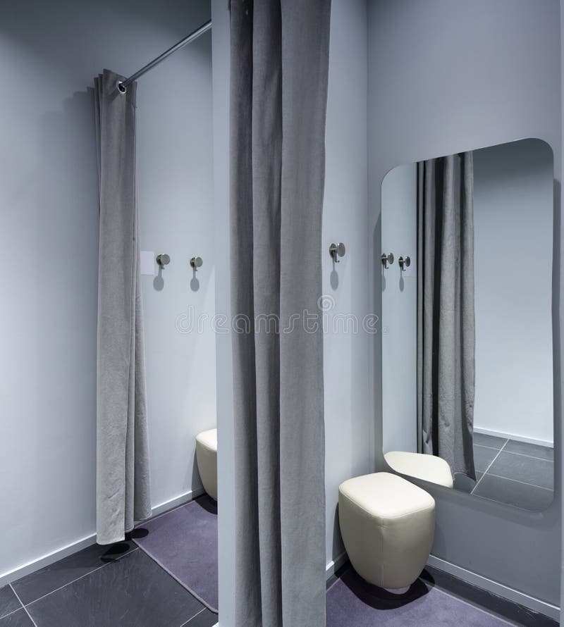 Interior of Dressing Room at Cloth Store Stock Photo - Image of fashion ...
