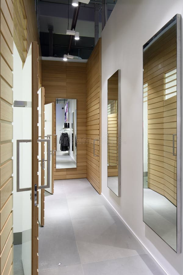 Interior of Dressing Room at Cloth Store Stock Image - Image of clean ...