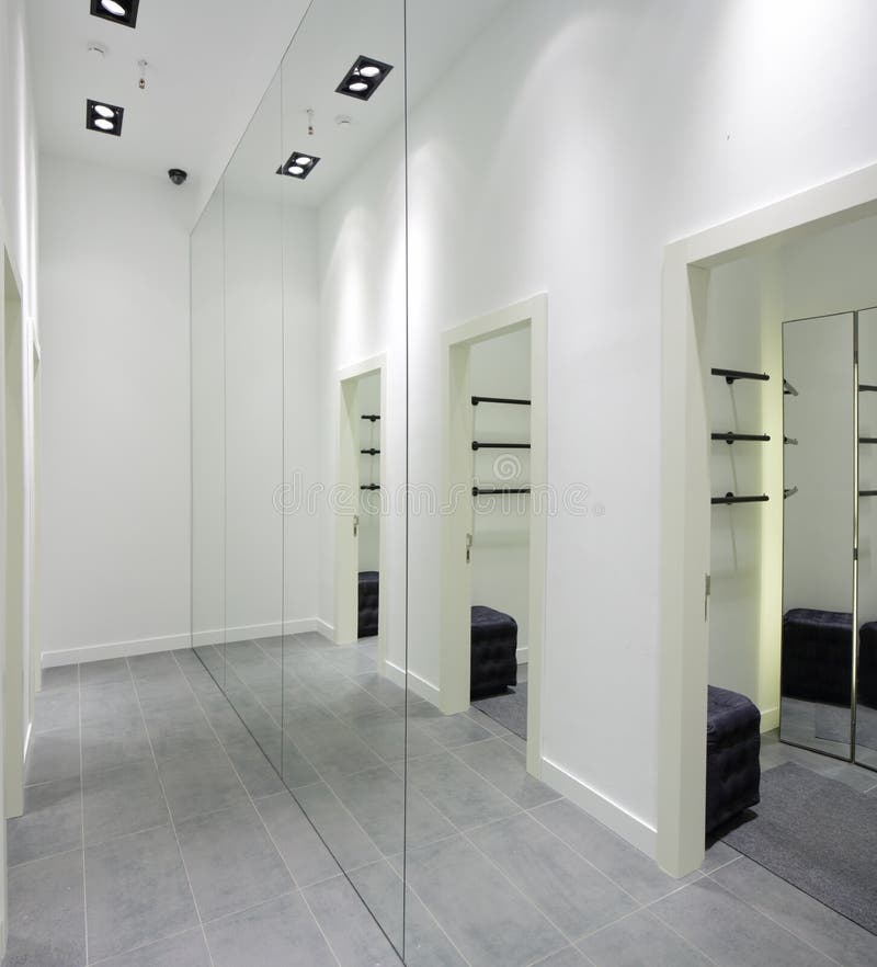 Interior of Dressing Room at Cloth Store Stock Photo - Image of ...