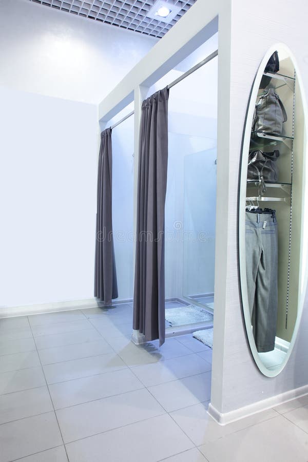 Interior of Dressing Room at Cloth Store Stock Image - Image of ...