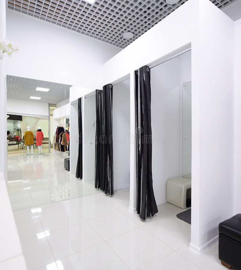 Interior of Dressing Room at Cloth Store Stock Photo - Image of ...