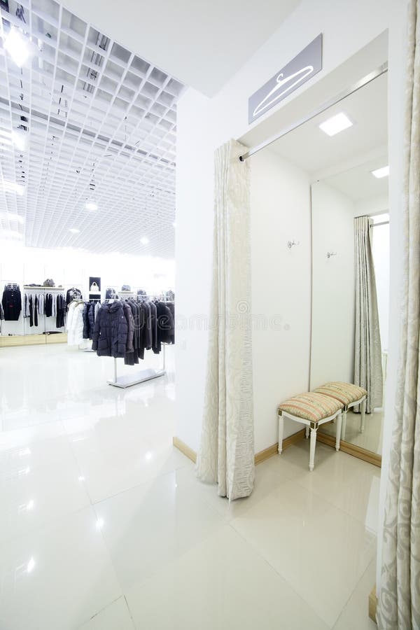 Interior of Dressing Room at Cloth Store Stock Photo - Image of ...