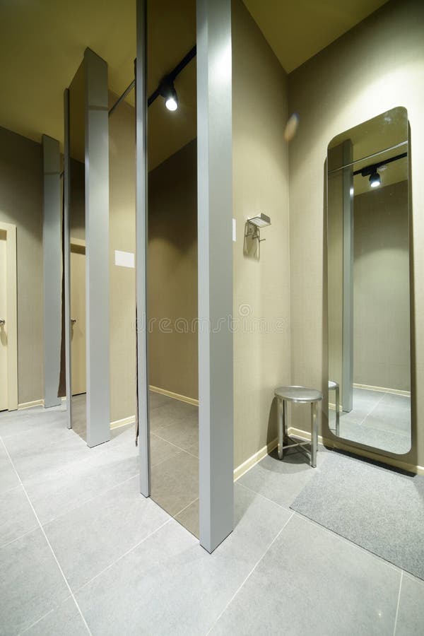 Interior of Dressing Room at Cloth Store Stock Photo - Image of cabinet ...