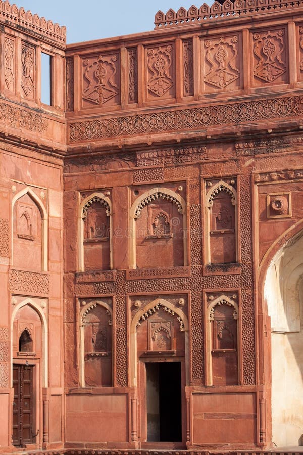 Interior Elements of the Red Fort in Agra, India Stock Image - Image of ...