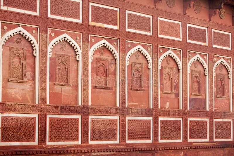 Interior Elements of the Red Fort in Agra, India Stock Photo - Image of ...