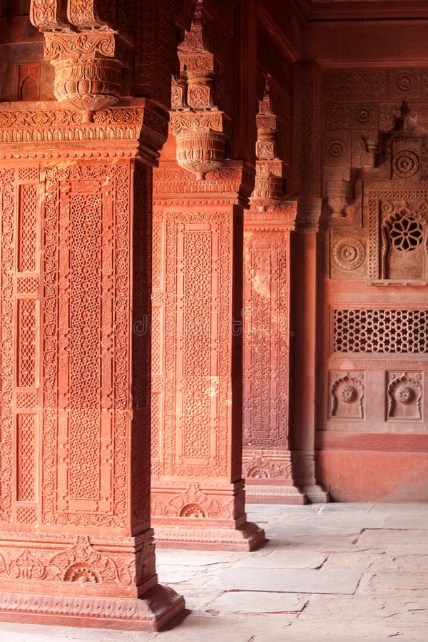 Interior Elements of the Red Fort in Agra, India Stock Image - Image of ...