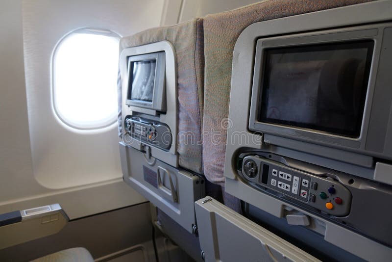 The Interior of an Empty Aircraft, Ready To Fly Cabin Airliner with ...