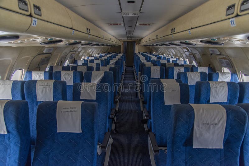 Interior of Empty Aircraft Seats Editorial Stock Image - Image of ...