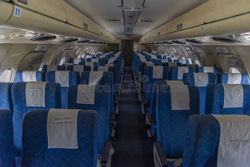 Interior of Empty Aircraft Seats Editorial Stock Photo - Image of space ...