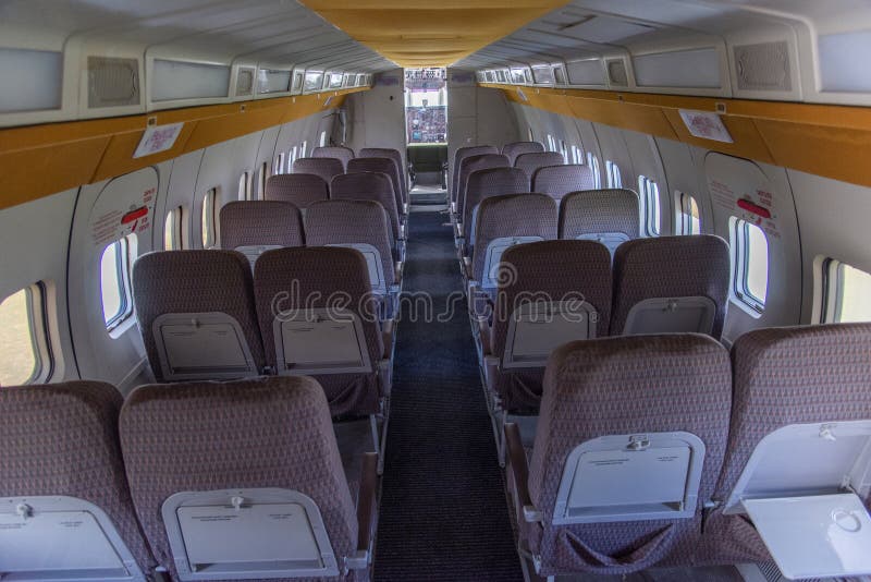Interior of Empty Aircraft Seats Stock Photo - Image of indoors ...
