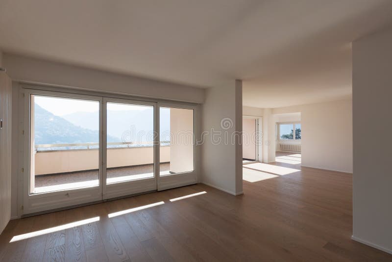 Interior of Empty Apartment. Stock Image - Image of room, windows: 96322593