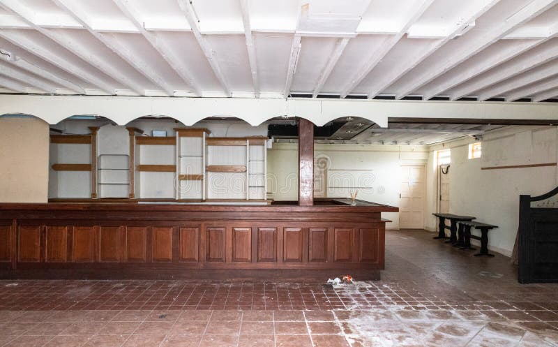 Interior of empty bar stock image. Image of indoor, virus - 193387353