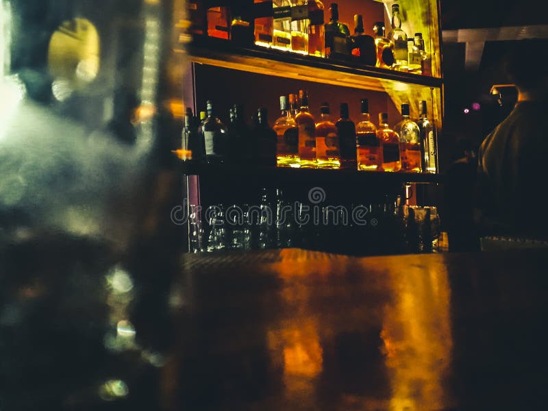 Interior empty bar scene stock photo. Image of interior - 266686448