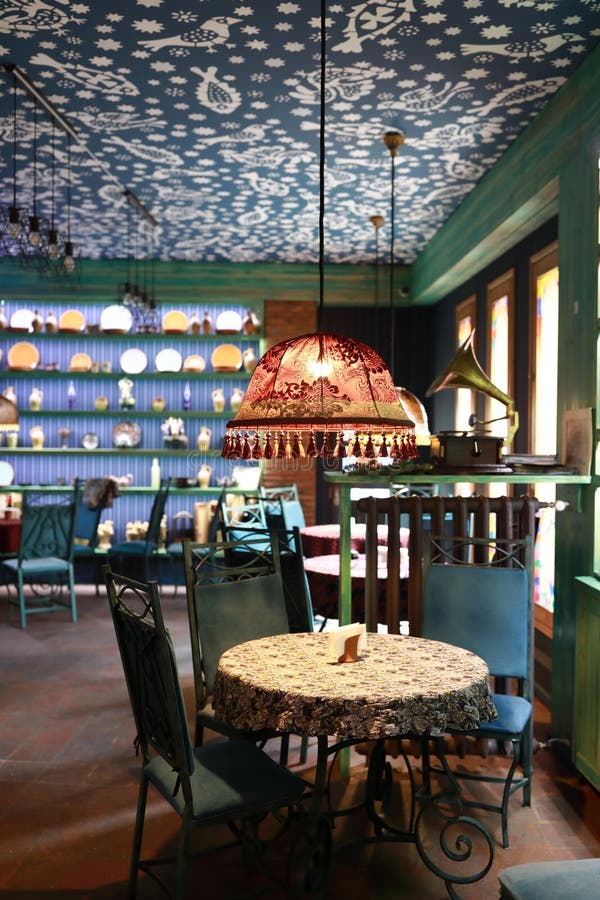 Interior of empty cafe stock photo. Image of lifestyle - 174339384