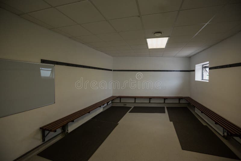 Empty Changing Room of Football Stock Photo - Image of interior ...