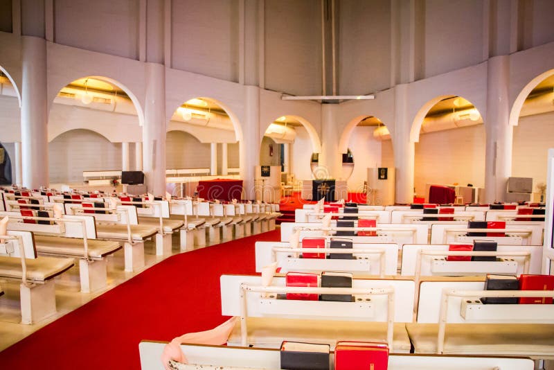 Interior of empty church stock image. Image of empty - 219088193