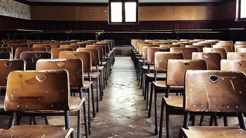 The Interior of an Empty Classroom in a School in a Poor District Stock ...