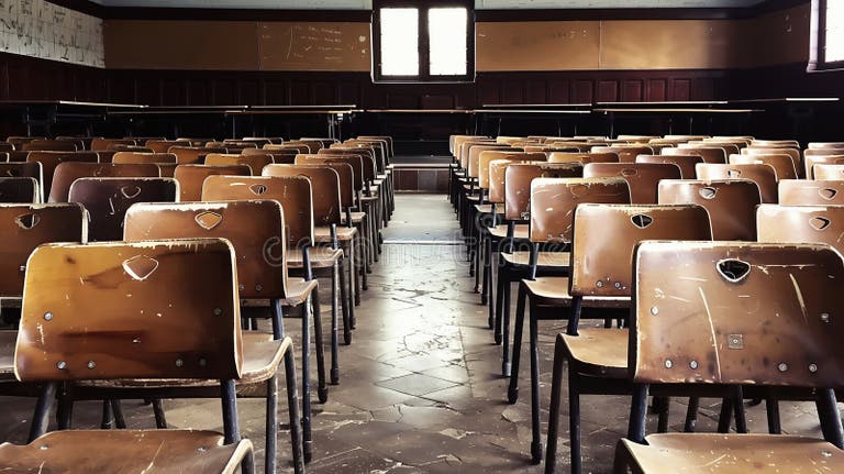 The Interior of an Empty Classroom in a School in a Poor District Stock ...