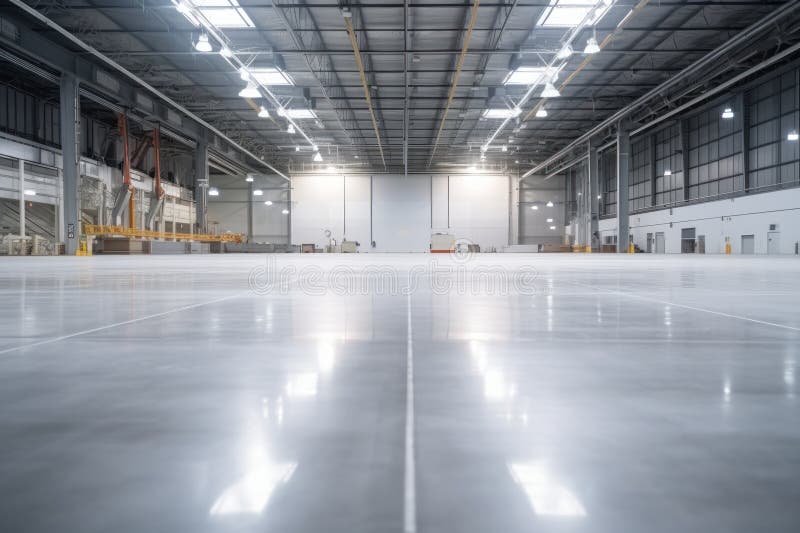 Interior of Empty and Clean Modern Warehouse Stock Photo - Image of ...