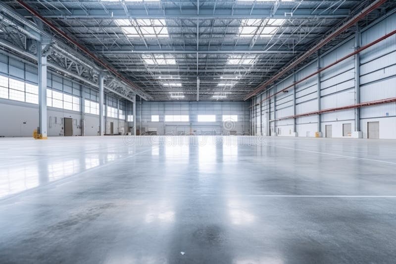 Interior of Empty and Clean Modern Warehouse Stock Photo - Image of ...