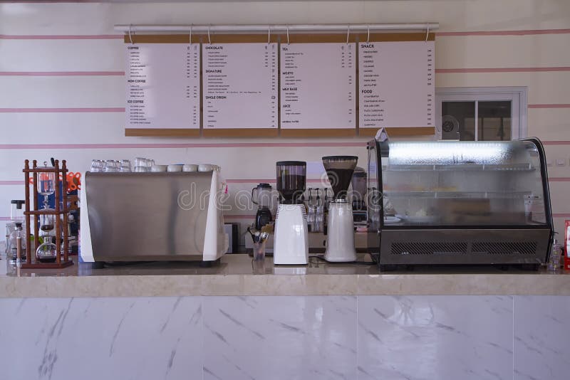 Interior of Empty Coffee Shop Counter Stock Image - Image of lobby ...