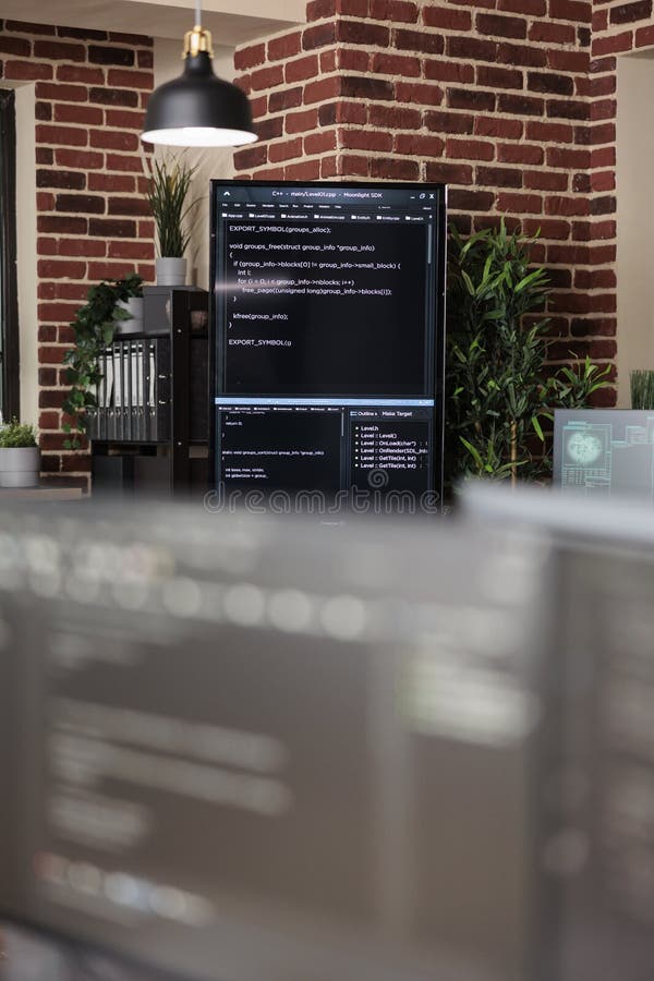 Computer Screens Showing Parsing Html Code In Empty It Office Editorial Image Image Of Window