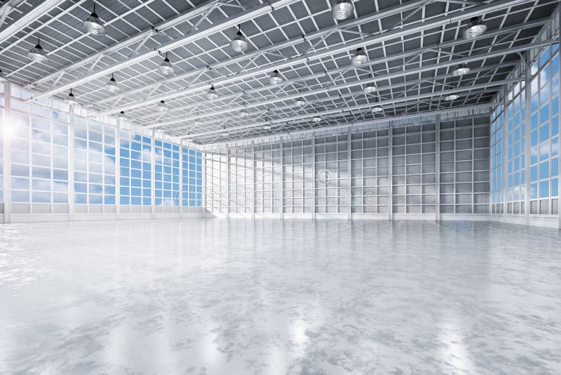 Interior empty factory stock illustration. Illustration of industry ...