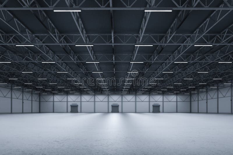 Empty Factory Office Interior Stock Illustration - Illustration of ...