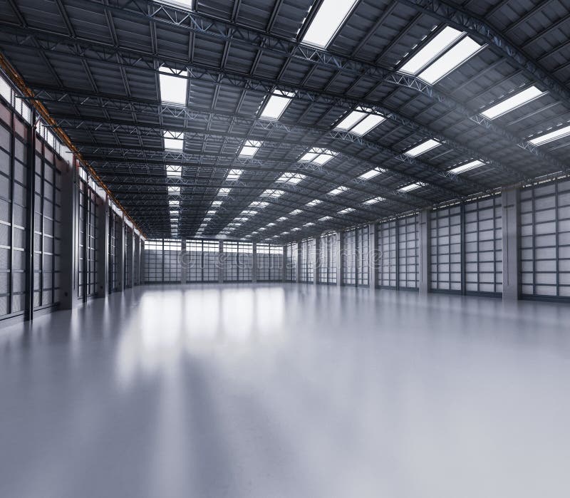 Empty Factory Office Interior Stock Illustration - Illustration of ...