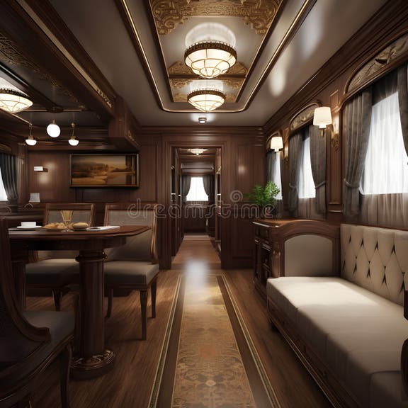 Interior of an Empty First Class Cabin Stock Illustration ...