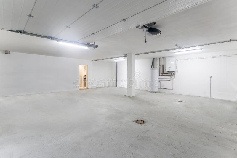 Interior of the Empty Garage in the Residential House Stock Image ...