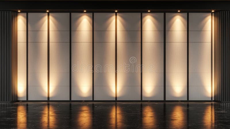 Interior of an Empty Hall with Metallic Walls that are Clean and Shiny ...