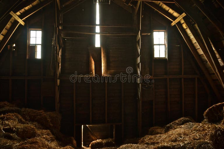 Hayloft of an Old Hip Roofed Barn Stock Photo - Image of rural, wooden ...