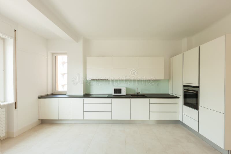 Interior of empty kitchen stock photo. Image of frontal - 91262770