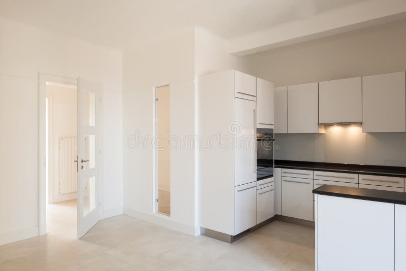 Interior of empty kitchen stock photo. Image of oven - 91262926