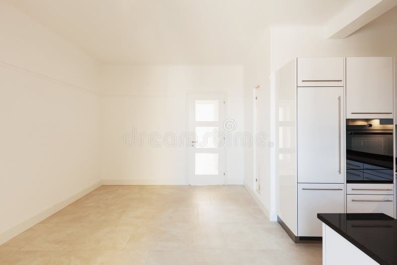 Interior of empty kitchen stock image. Image of home - 91263003