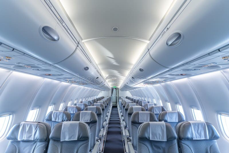 Interior of an Empty Passenger Plane Stock Image - Image of business ...