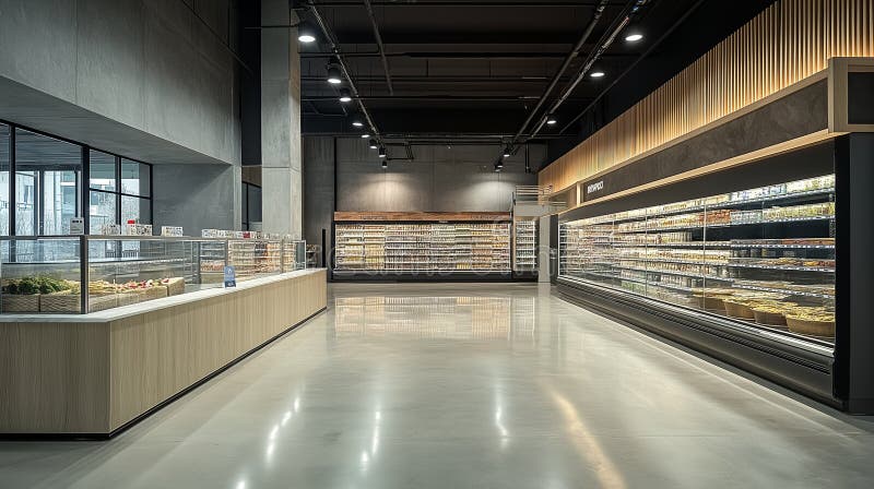 Interior of an Empty Modern Grocery Store in Asia Stock Photo - Image ...