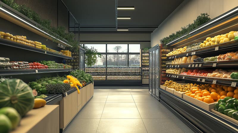 Interior of an Empty Modern Grocery Store in Asia Stock Image - Image ...