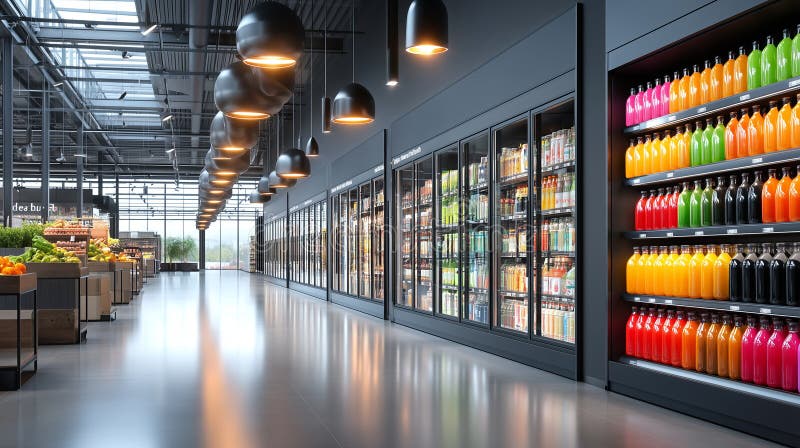 Interior of an Empty Modern Grocery Store Stock Photo - Image of ...